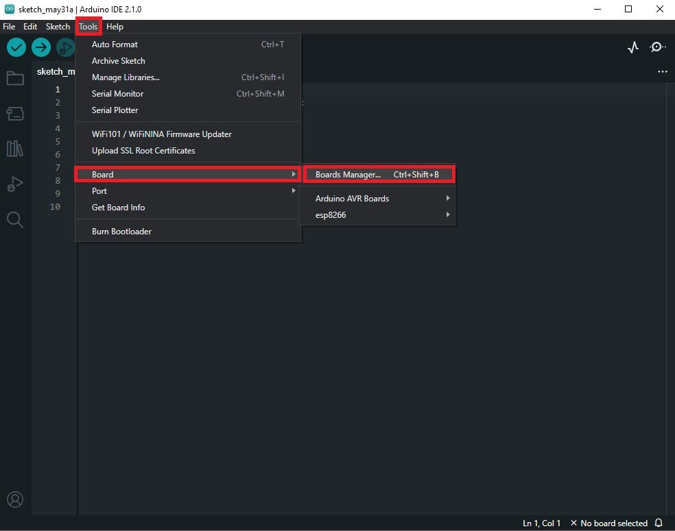Lighting Up the Onboard LED of the ESP-01 Board