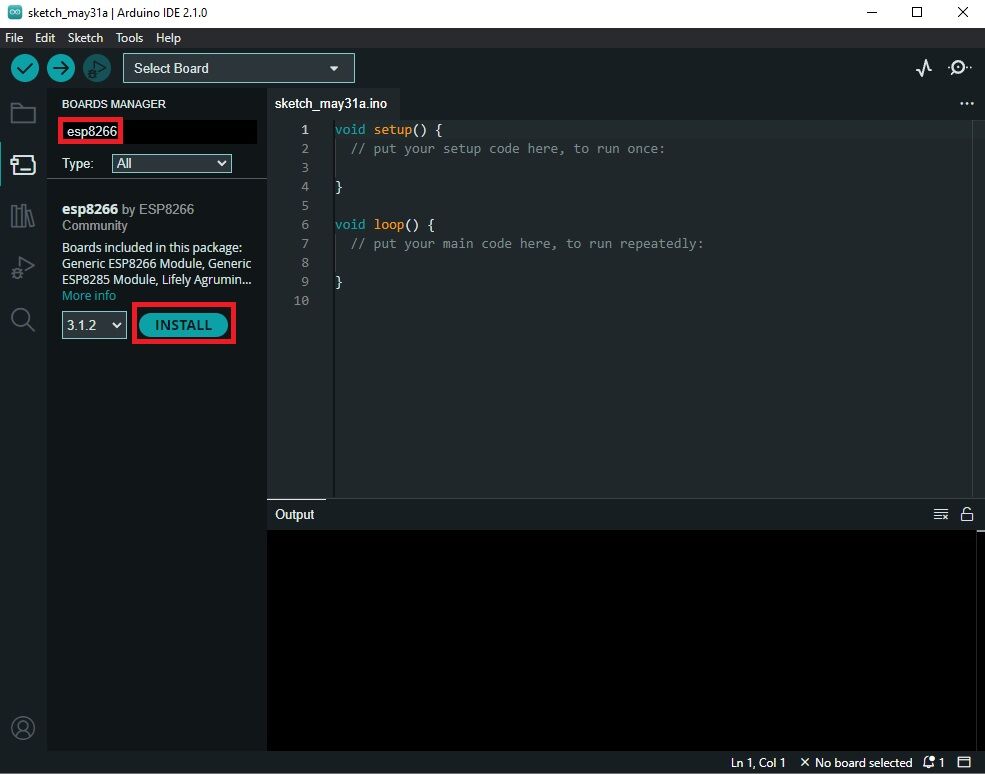 Lighting Up the Onboard LED of the ESP-01 Board