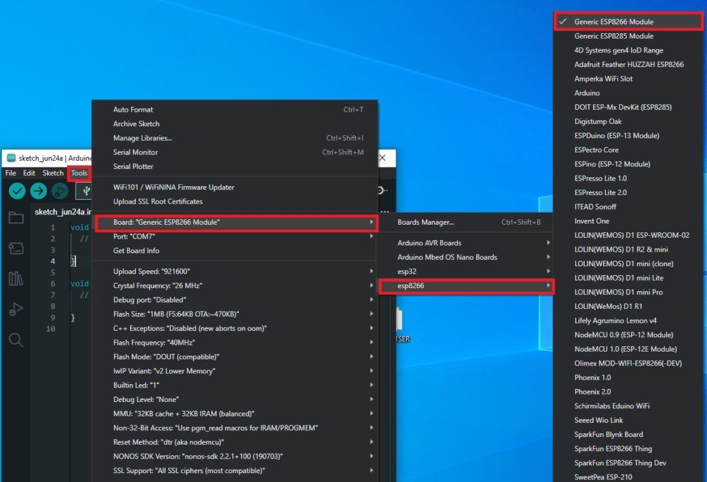 Lighting Up the Onboard LED of the ESP-01 Board
