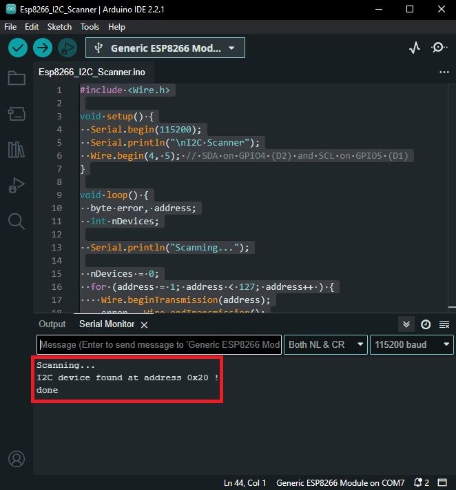 ESP8266: Connecting a Keypad via I2C with PCF8574