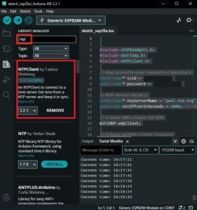 Real-Time Clock with an ESP8266 + TM1637 + NTPClient