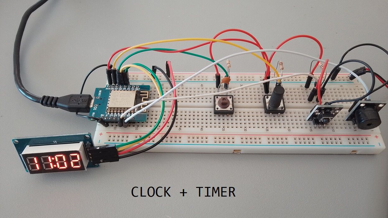 Clock and Timer with TM1637 Display and ESP8266