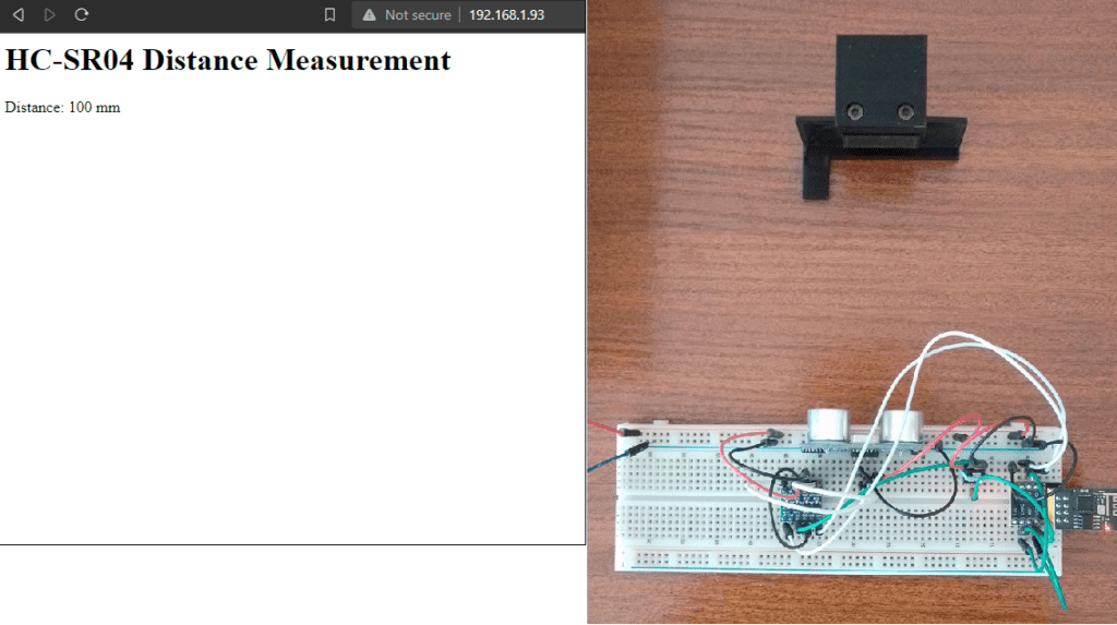 Real-Time Measurement System with ESP01 + HC-SR04