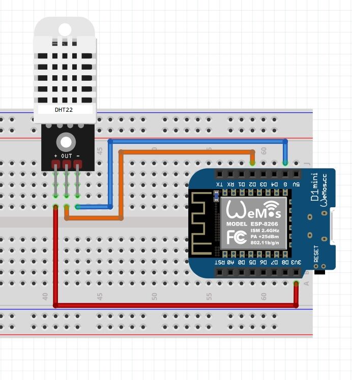 Connecting a DHT22 to the WeMos D1 Mini