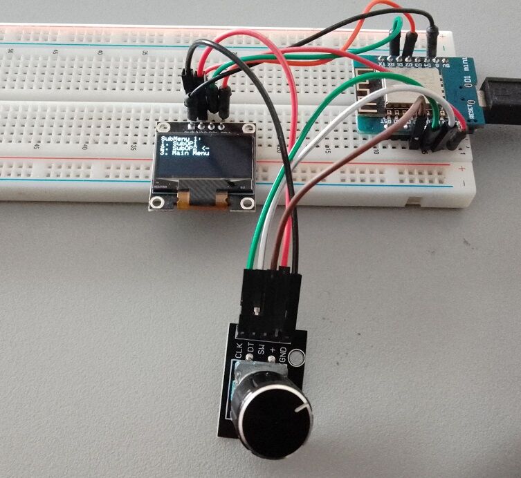 Menu System with Esp8266 + Oled + Encoder