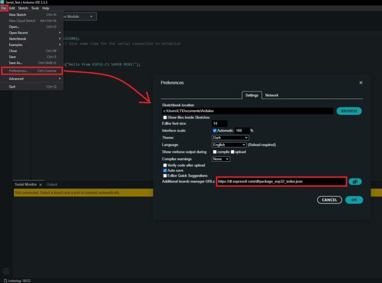ESP32-C3 Super Mini: Arduino IDE Quick Start Guide
