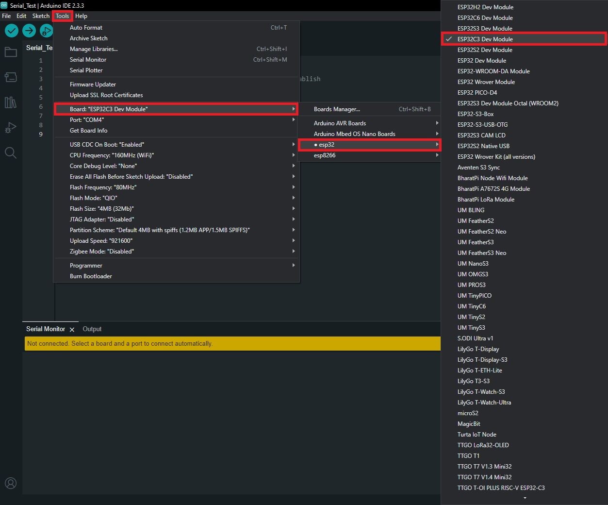 ESP32-C3 Super Mini: Arduino IDE Quick Start Guide