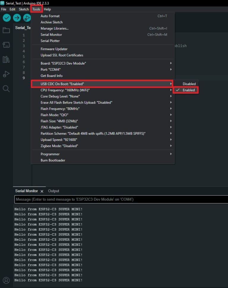 ESP32-C3 Super Mini: Arduino IDE Quick Start Guide