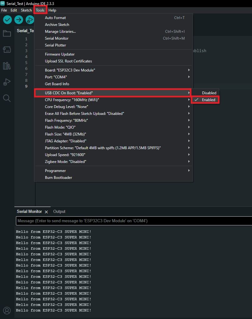 ESP32-C3 Super Mini: Arduino IDE Quick Start Guide