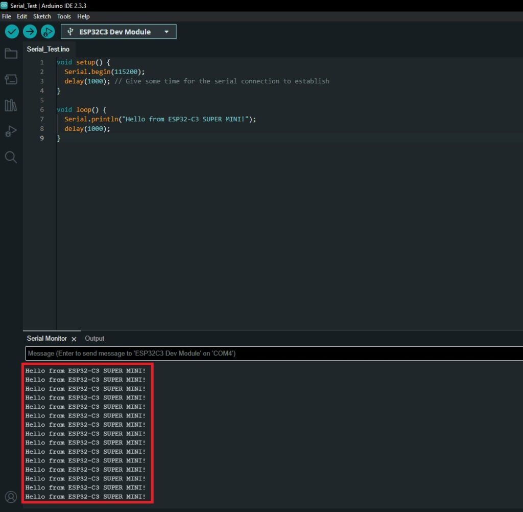 ESP32-C3 Super Mini: Arduino IDE Quick Start Guide
