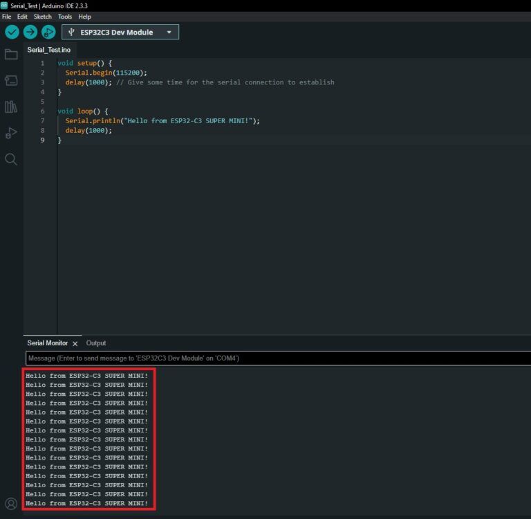 ESP32-C3 Super Mini: Arduino IDE Quick Start Guide