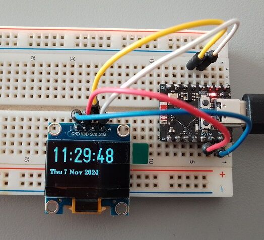 ESP32-C3 Super Mini Real-Time Clock with OLED Display
